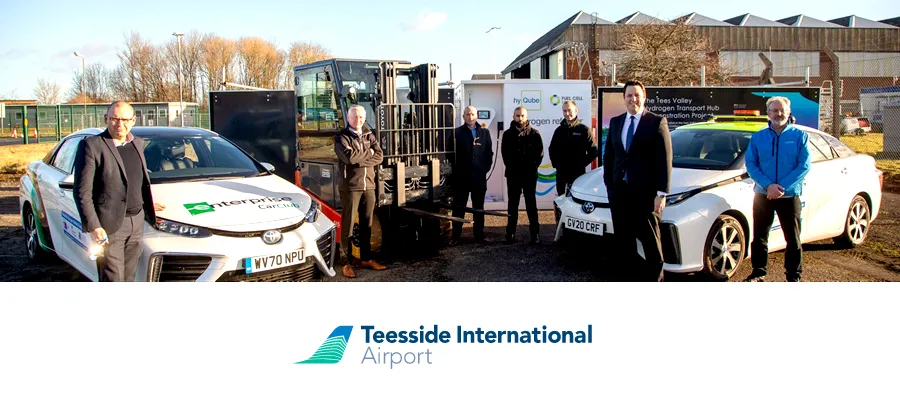 Hydrogen Refuelling Station and Vehicles Land at Teesside Airport