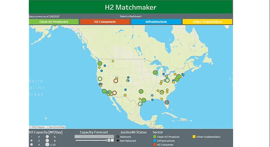 U.S. DOE Announces That H2 Matchmaker Map Is Live!