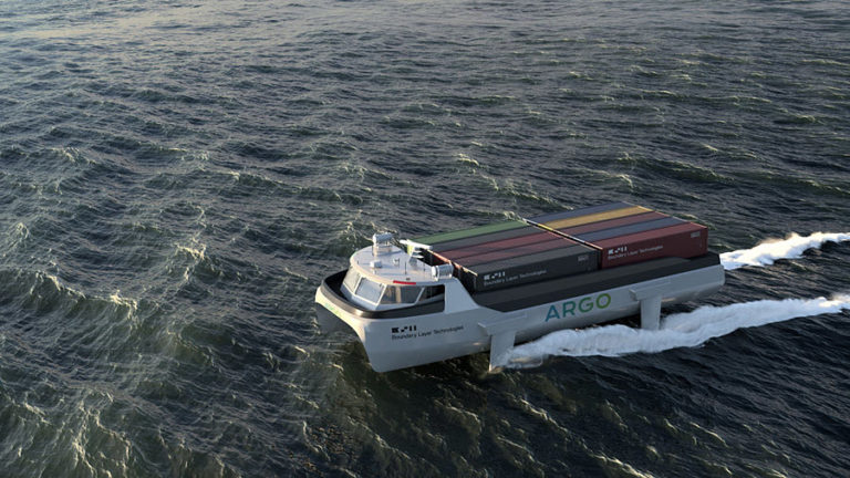 New Zero Emissions Hydrofoil Hydrogen Fuel Cell Container Ship