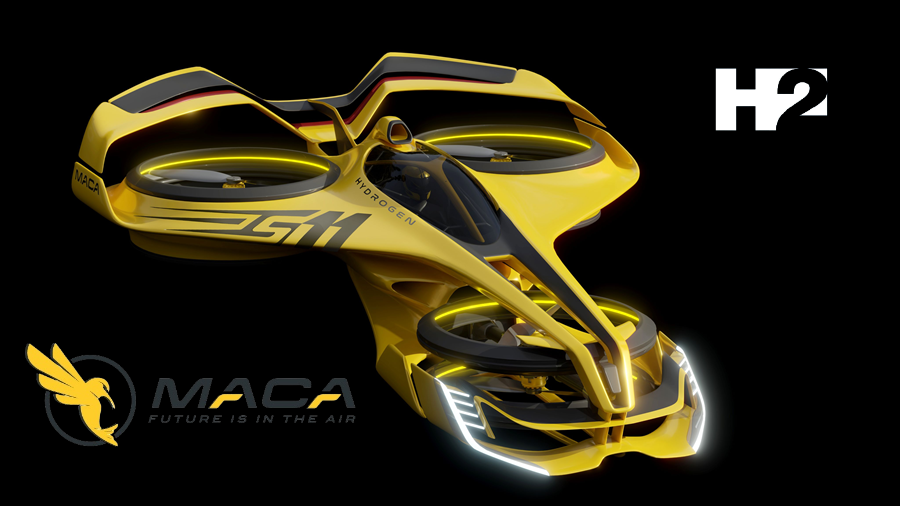 MACA Unveils First Hydrogen-Powered Flying Racecar, Featuring New ...