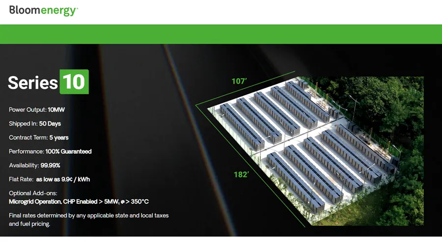 Bloom Energy Launches Series 10 Net-Zero Compliant Solution ...
