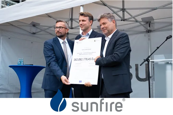 Sunfire Receives a €169 Million Boost for the Production of Electrolyzers