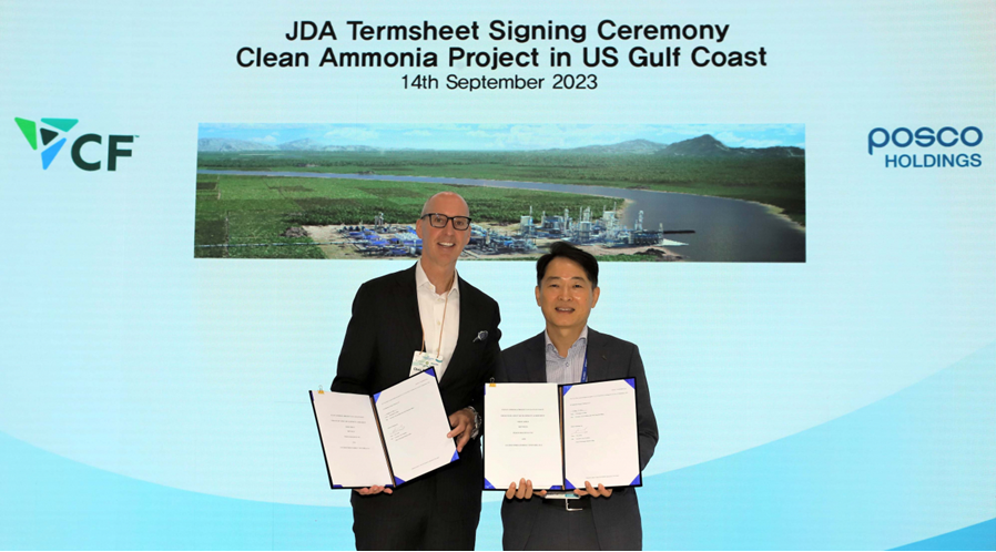 CF Industries And POSCO Evaluating Joint U.S.-Based Clean Ammonia Project And Long-Term Clean ...