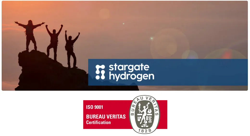 Stargate Hydrogen is ISO 9001 Certified