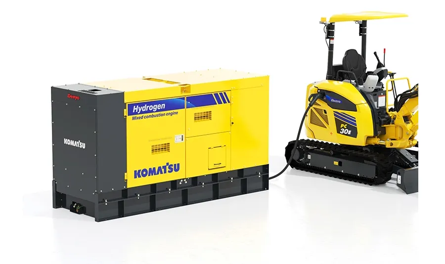 Komatsu Develops Hydrogen Mixed Combustion Portable Generator for ...
