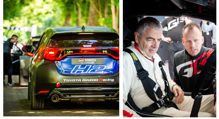 Rowan Atkinson Tests Hydrogen-Powered Toyota Yaris GR H2 At Goodwood ...