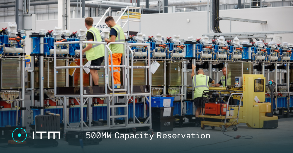 ITM Power Signs A 500MW Capacity Reservation With A Global Industrial ...